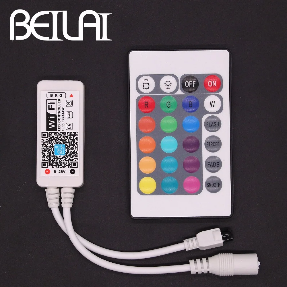 TIANYI DC 12V Mini WIFI LED RGB Controller With IR 24Key Remote Control ...