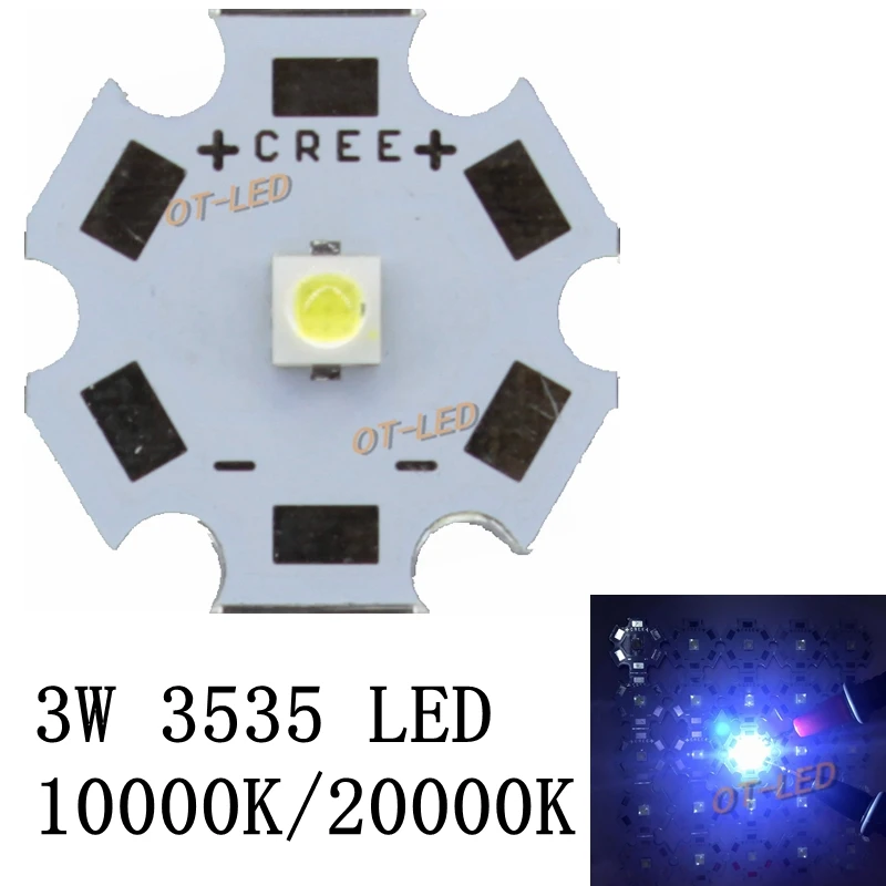 10pcs 1 3W CREE 3535 LED Cold White 10000K 20000K Flashlight light High ...