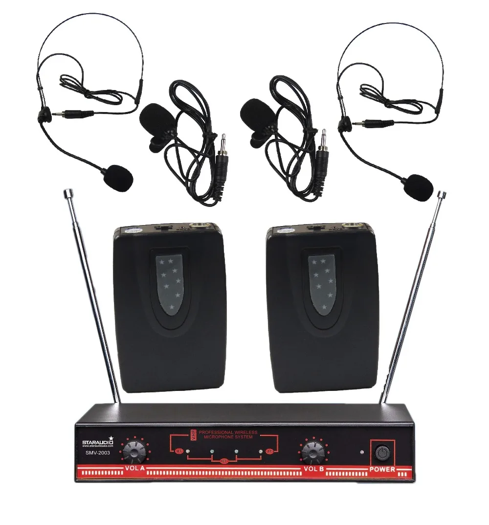 STARAUDIO Pro PA DJ 2CH VHF Wireless Stage Church Club Karaoke Party ...