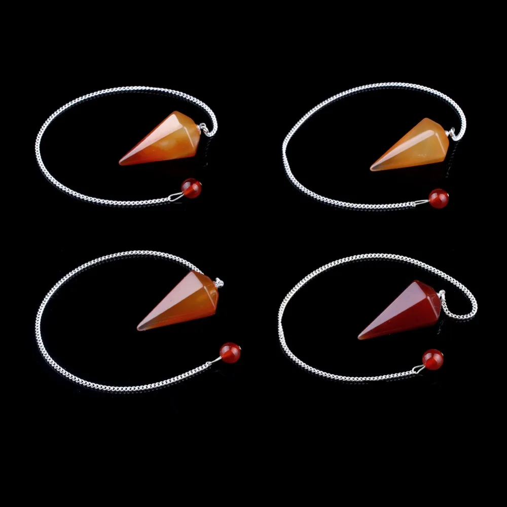 Polished Carnelian Crystal Pendulum Red Aagte Bead12 Facet Reiki ...