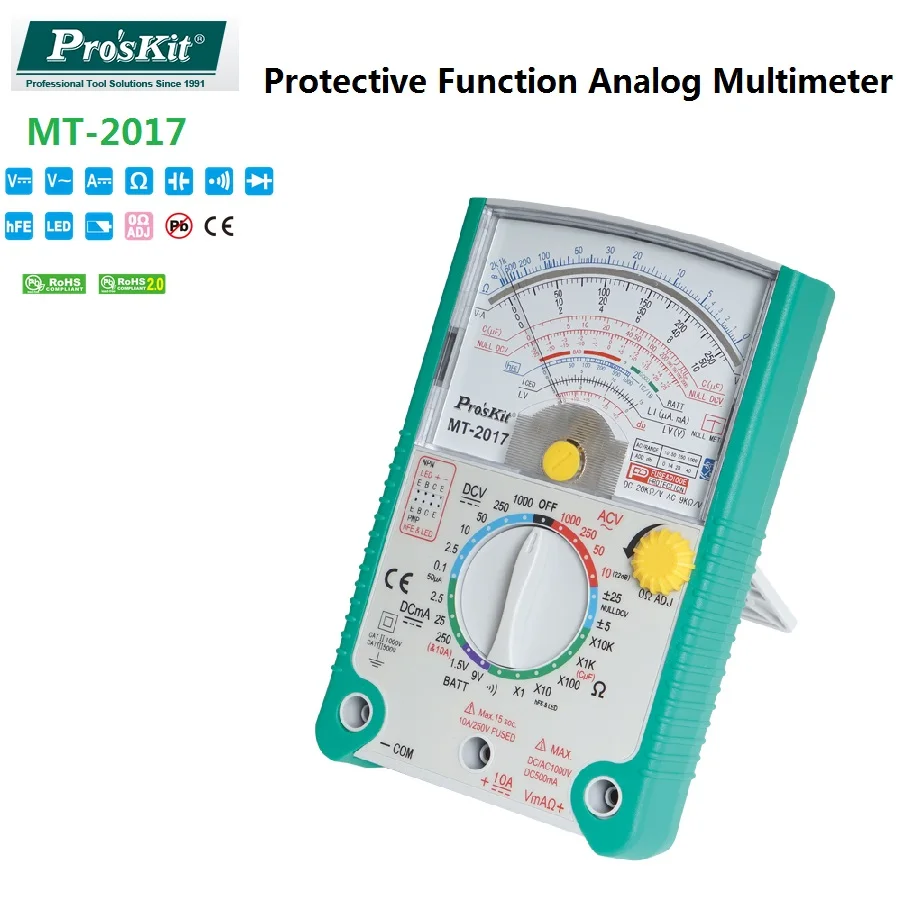 Pro'skit Protective Function Analog Multimeter Safety Professional ...