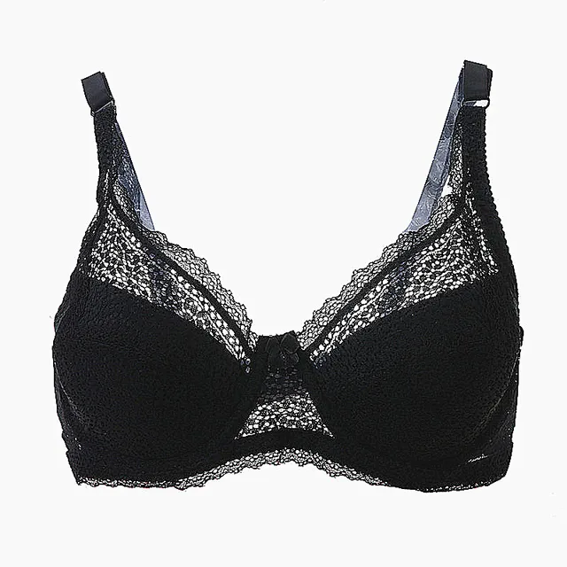 Women Sexy Underwire Padded Up Embroidery Lace Bra 80D 85D 90D 95D ...
