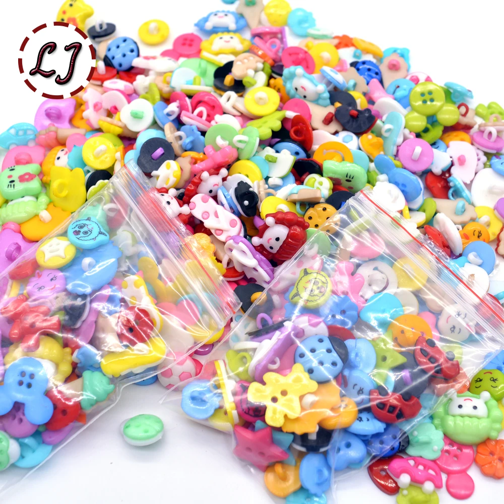 50pcs-random-mixed-colorful-cartoon-button-DIY-Scrapbooking-buttons ...