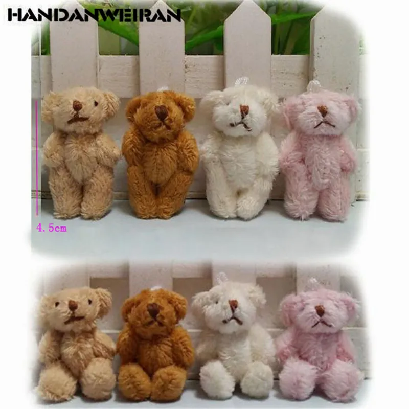 8PCS Mini Plush Bare Bears Toy Small Pendant Lattice Long-Hair Joint ...