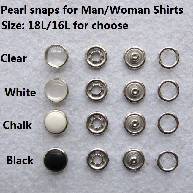 1000set customized Pearl Snaps Buttons For Shirts Bag Purse Clasp Metal ...