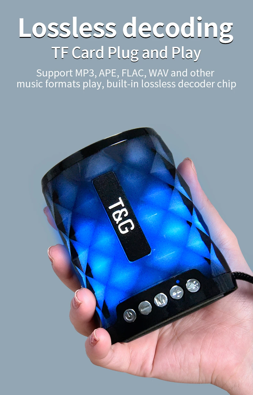 TG155 colorido Led Mini Altavoz Bluetooth al aire libre portátil llamada estéreo graves altavoz ...