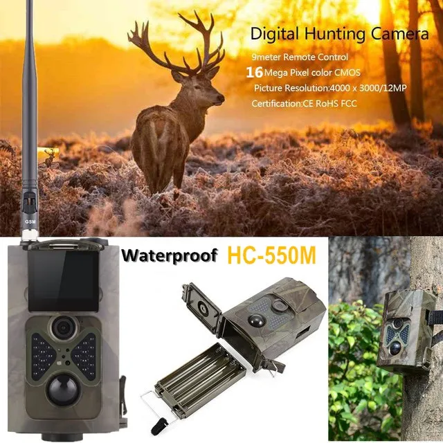 16mp Trail Camera Cellular Wild Hunting Cameras Mms 2g Sms Smtp Hc550m ...