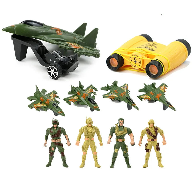 9pcs/set Armed Aircraft Soldiers Model Military Simulation Toys Model ...