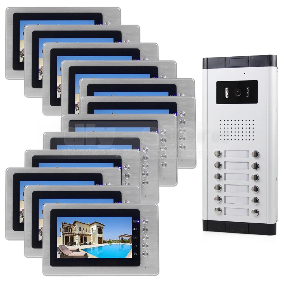 DIYSECUR 7" Indoor Monitor Apartment Video Door Phone Doorbell Audio ...