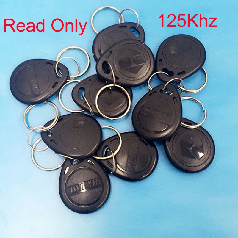 10 pcs 125khz keyfobs card Black TK4100 Chip Keycard Read only Access ...