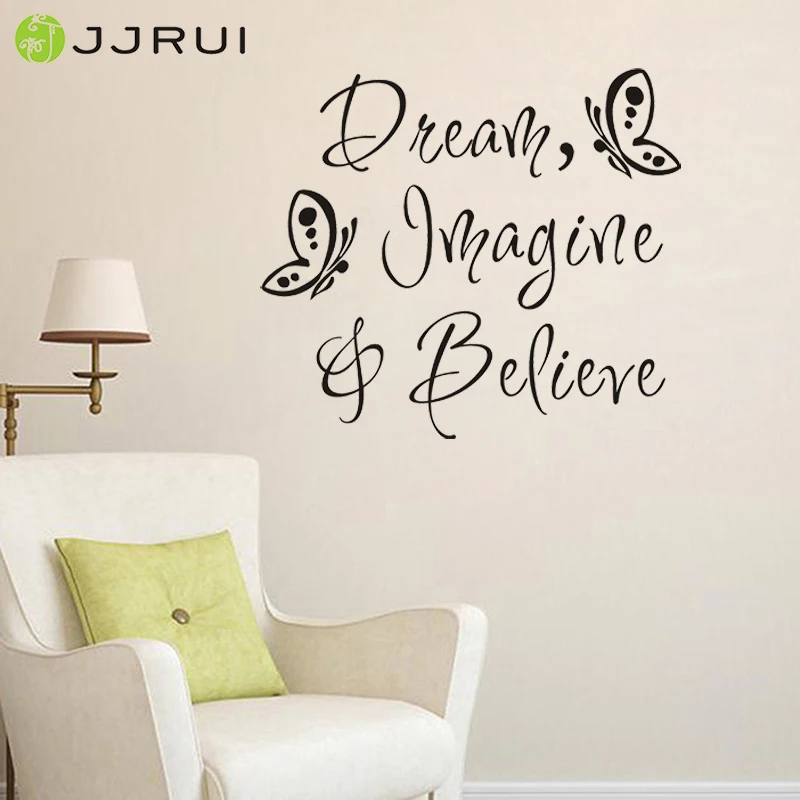 JJRUI-DREAM-IMAGINE-BELIEVE-Wall-Art-Sticker-Vinyl-Decal-Home-Art ...