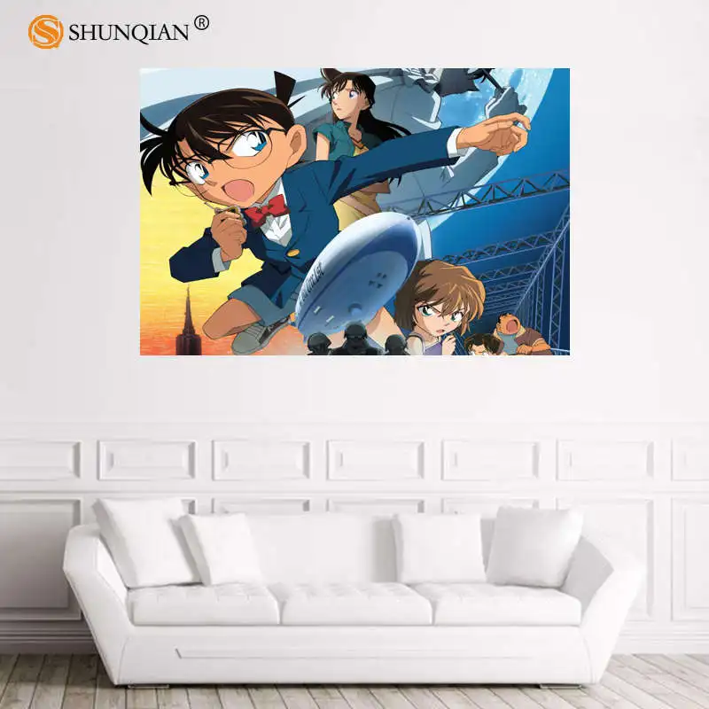 Nice Detective Conan Poster Custom Satin Poster Print Cloth Fabric Wall ...