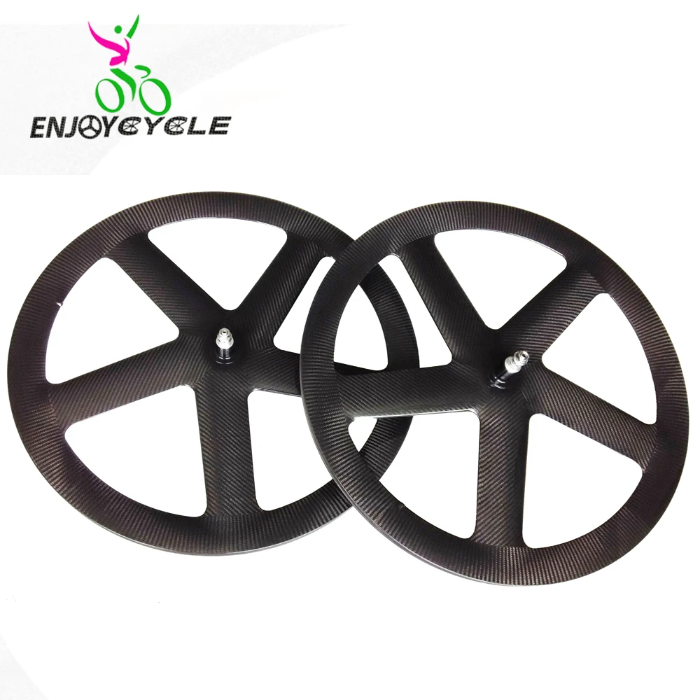 carbon fixed gear five spokes wheelset track bike clincher/tubular five ...