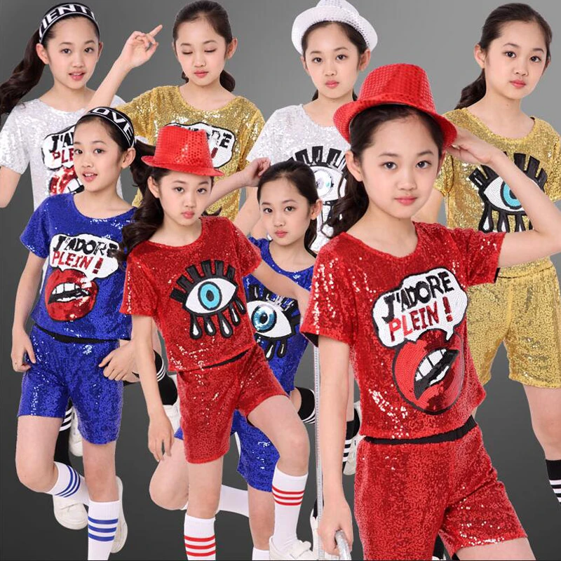 Sequined Children's Dance Performance Costumes Girls Jazz Modern ...