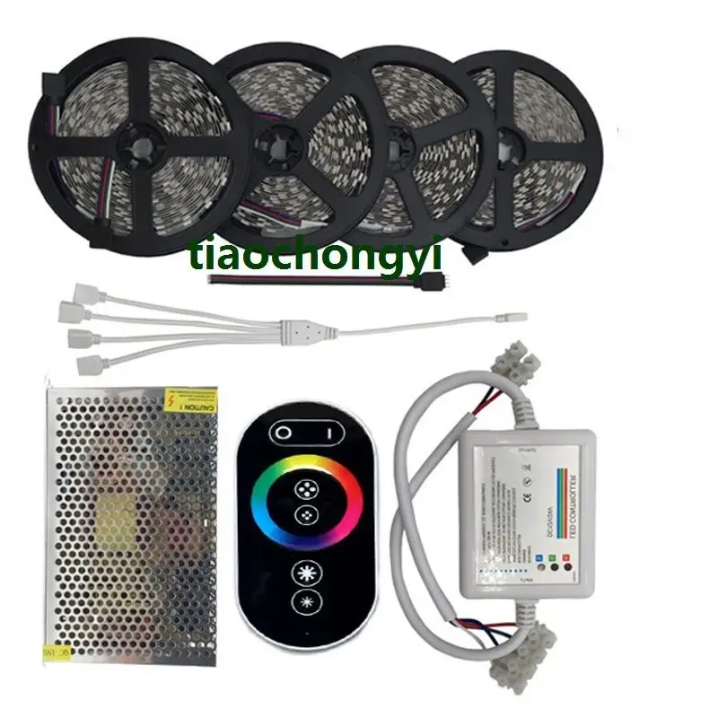 10-20M-5050-RGB-LED-Strip-lights-DC12V-RF-Touch-controller-power-supply ...