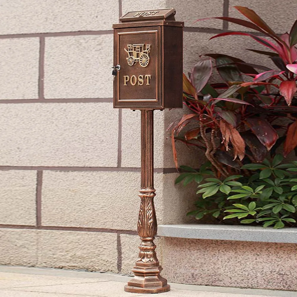 Good Quality Outdoor Maibox Aluminum Letter Box Stand Type Post Box ...