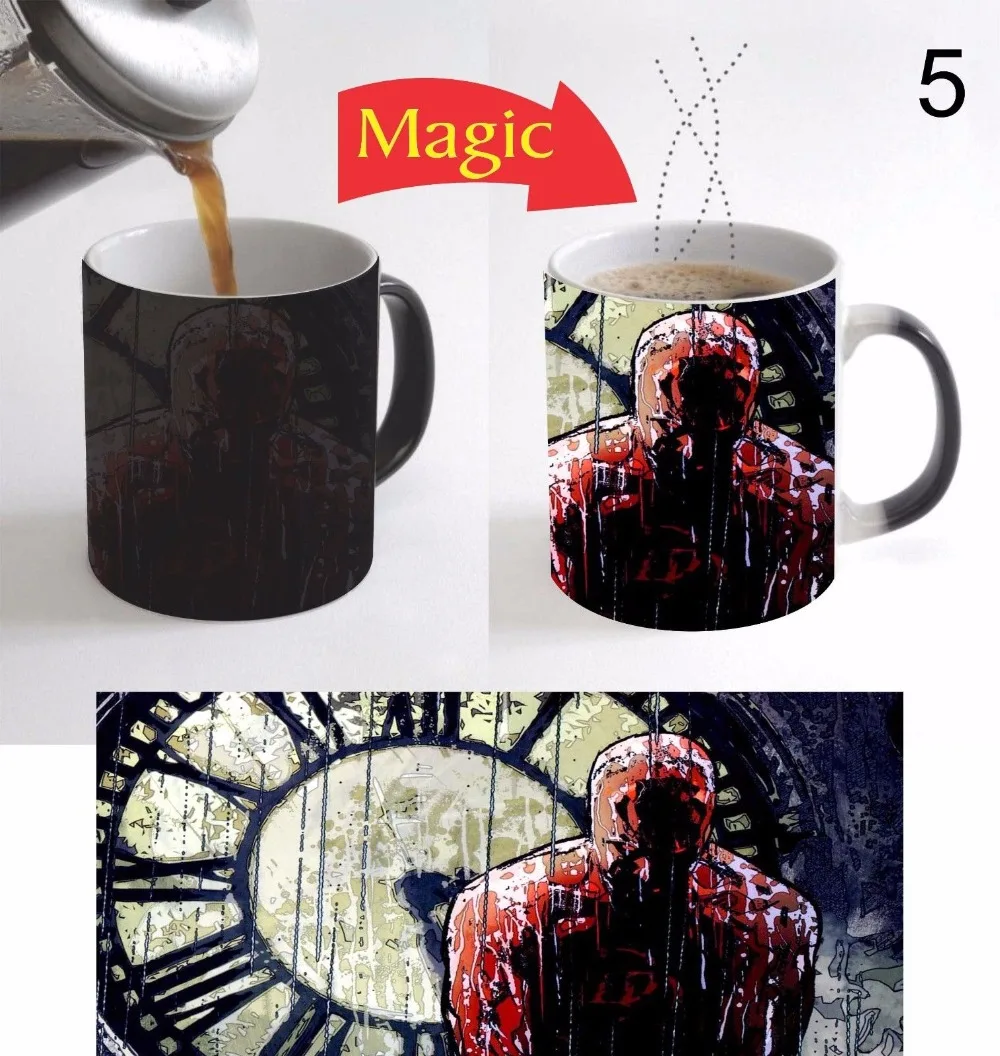 Daredevil mugs coffee mug heat changing color Hot Reactive heat ...