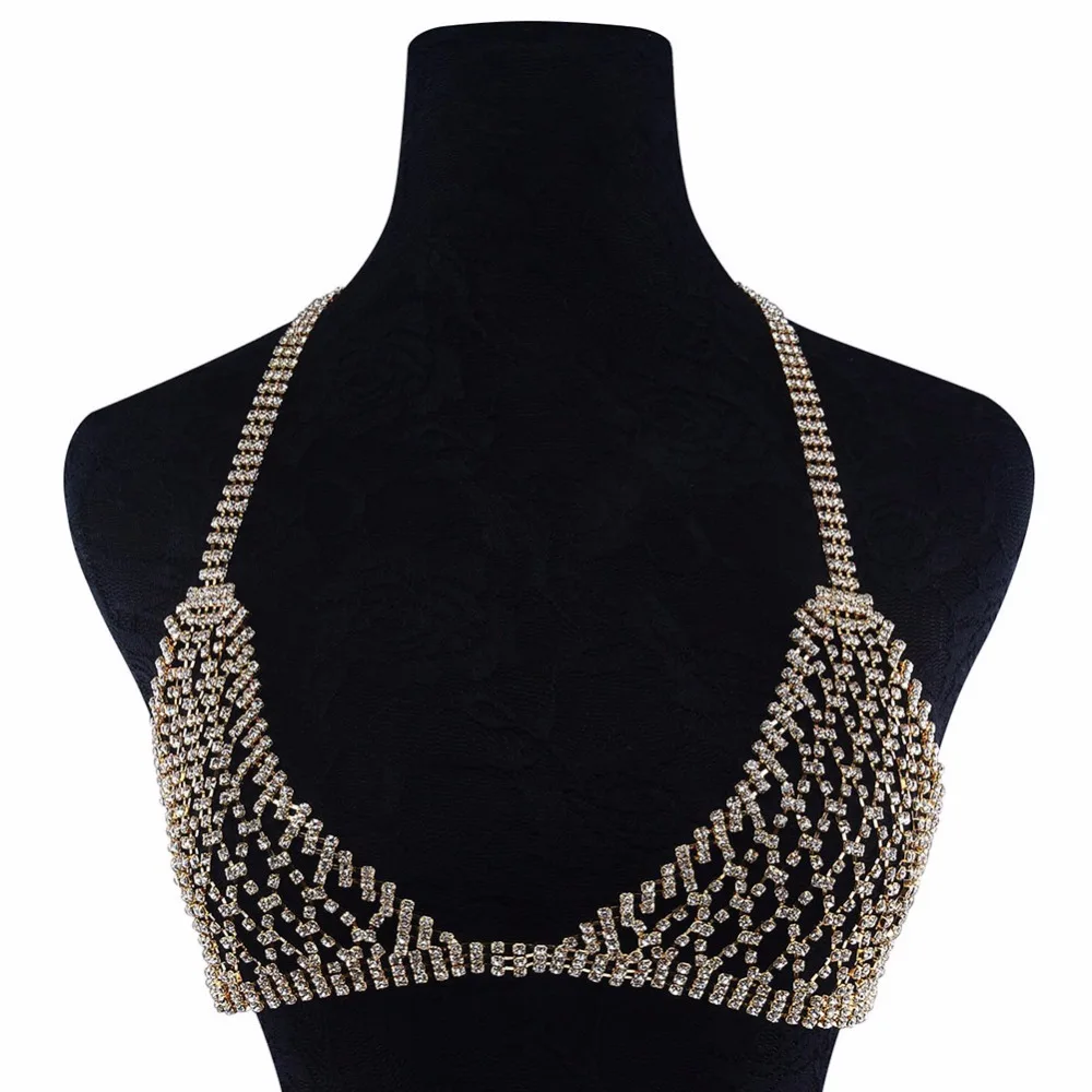 New Fashion Design Body Piercing Sexy Shiny Body Chain Halter Bikini ...