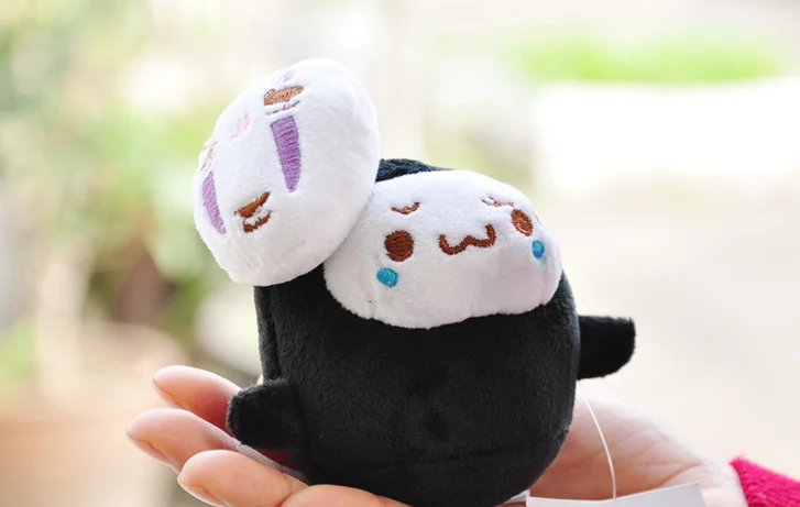 Super Cute Small Black Mask Toys 10CM Plumpy Doll Keychain Plush ...