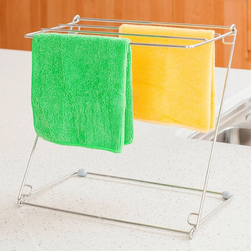 Desktop Stainless Steel Folding Towel Drying Rack Bathroom Kitchen ...