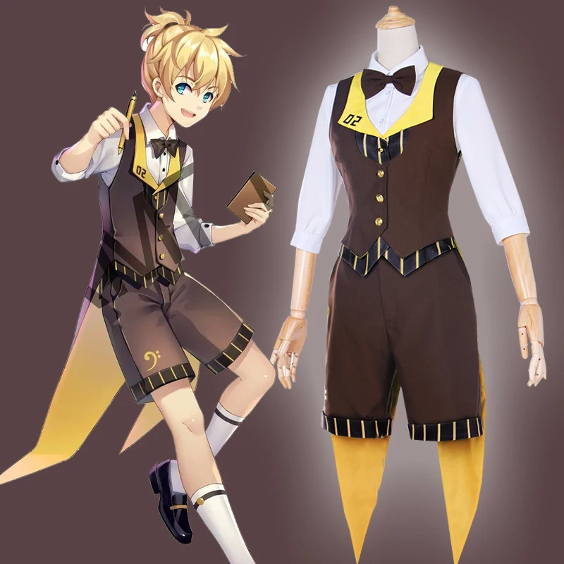 Custom Made Vocaloid Kagamine Len Men Coffee Uniform Perform Clothes ...