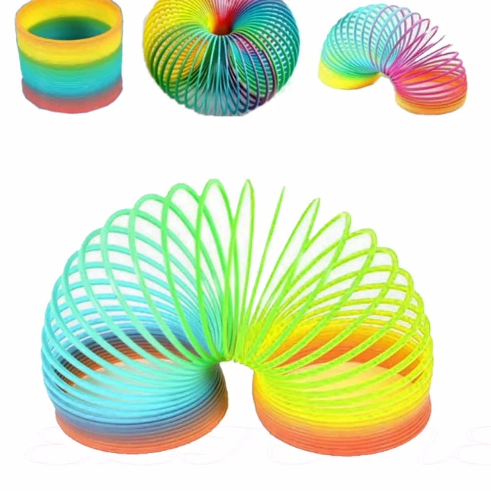 Fashion Colorful Rainbow Plastic Magic Slinky Children Classic ...