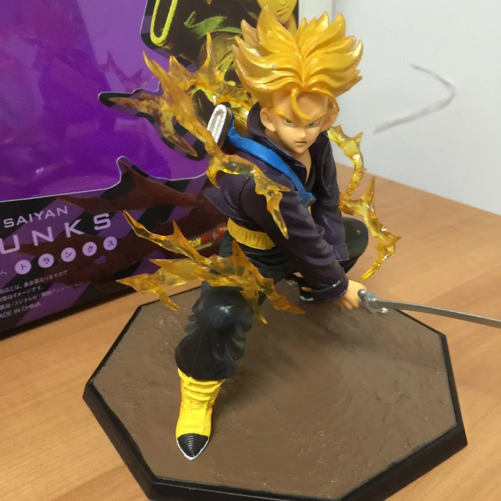14CM Dragon Ball Trunks Toy PVC Anime Figure Super Saiyan Model ...