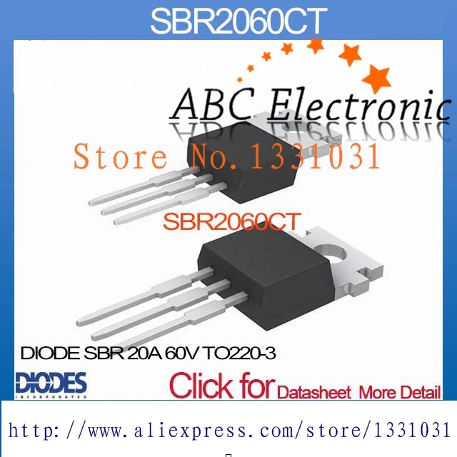 Sbr2060ct Diode Sbr 20a 60v To220-3 Sbr2060ct 2060 Sbr2060 Sbr2060c ...