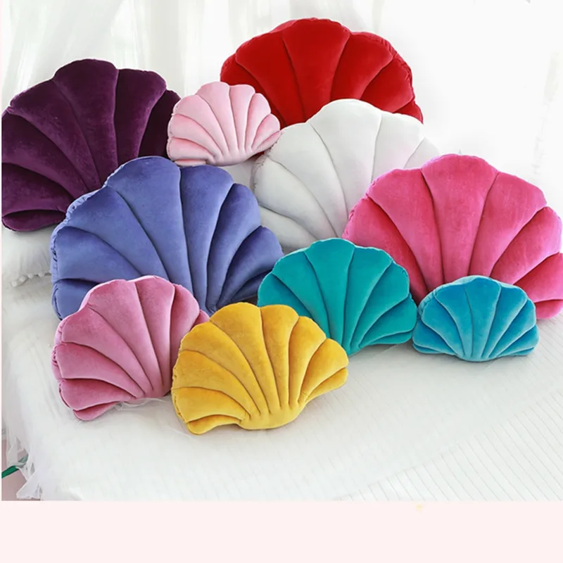 Cartoon Simulation Ocean World Conch Shell Plush Pillow Doll Super Soft ...