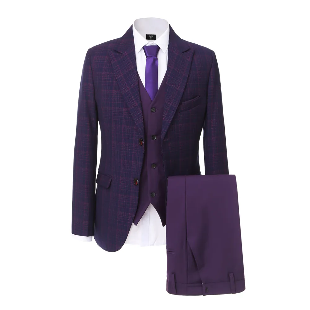 (Blazer+Pants+Vest) Classic Men's Suit Tailor Made Suit Purple Wedding ...