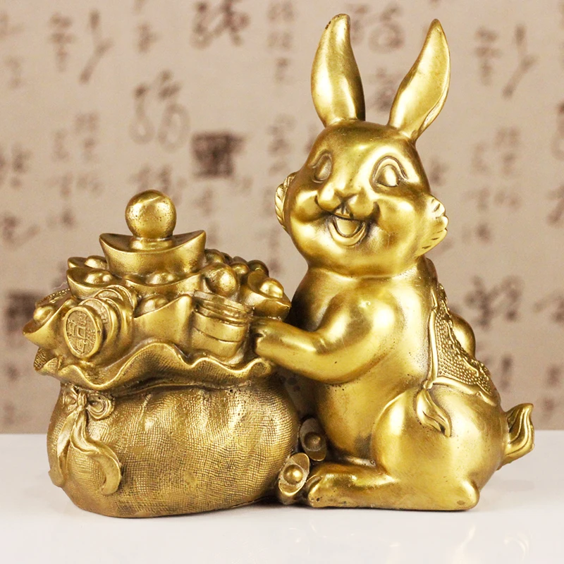 SHUN-brass-select-Style-Copper-rabbit-Decoration-Zodiac-rabbit ...