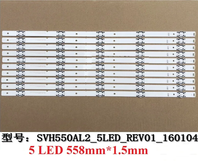 (new Kit)10 Pcs 5led 558mm*1.5mm Led Backlight Strip For Svh550al2 5led ...