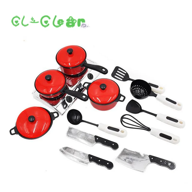 New 13PCS/set Children House Kitchen Toys Utensils Cooking Pots Pans ...