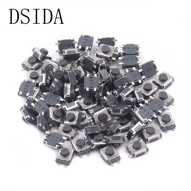 100pcs/lot 3x4x2mm Mini Micro Button Tact Switch 4 Pin Smd Little ...
