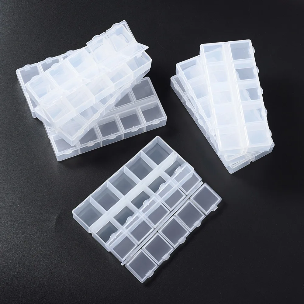 20pcs Cuboid Plastic Bead Containers Box Case for Beads Small Findings ...