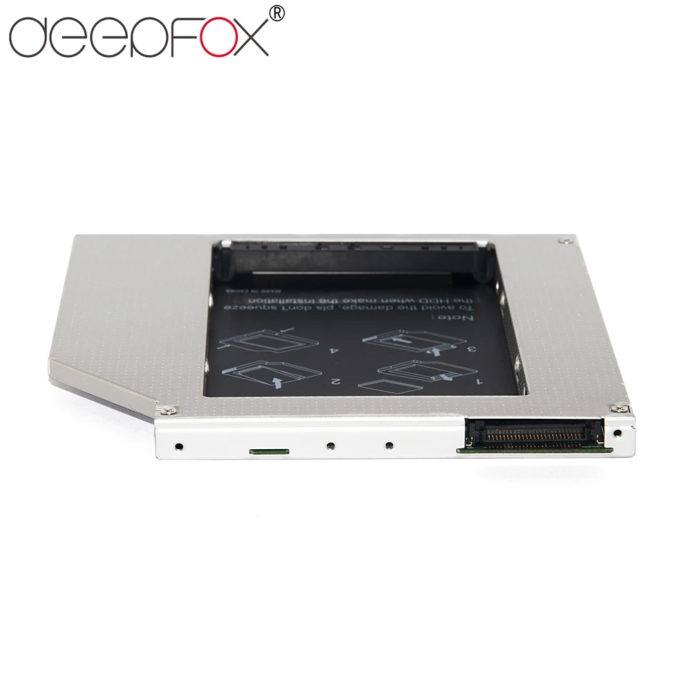 Deepfox Aluminum 2nd Hdd Ssd Caddy 9.5mm Ide To Sata Case For 2.5" Hard Disk Case Enclosure For ...