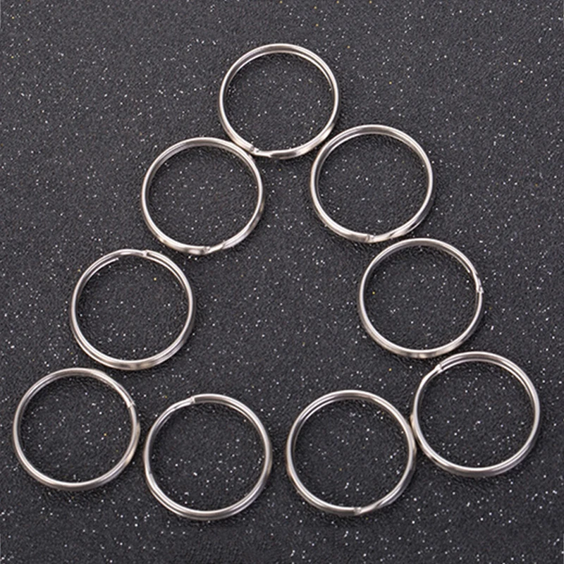 50pcs Diy Metal Key Holder Split Rings Keyring Keychain Hoop Loop In