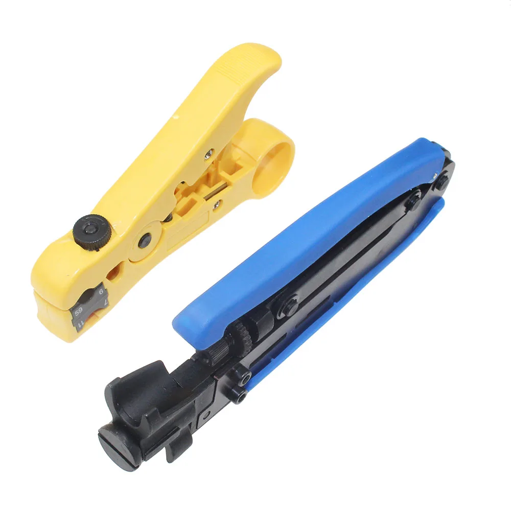 2pcs/set Coaxial Crimper Stripper Compression Tool For Rg59 Rg6 Rg11 ...
