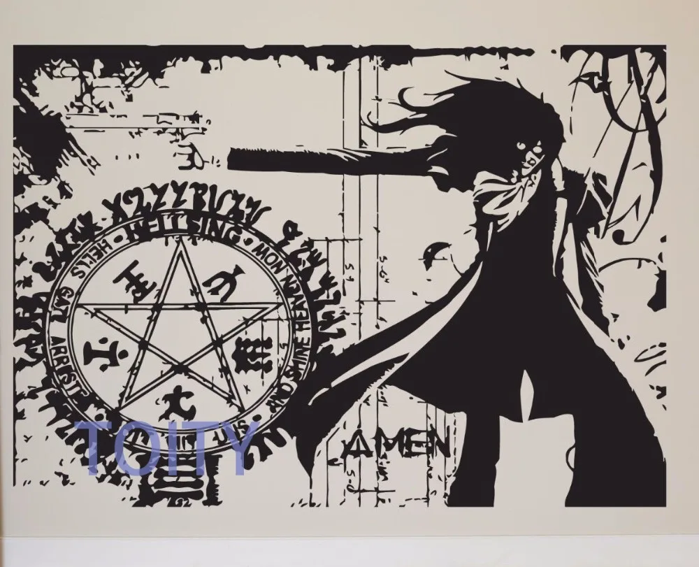 Van Helsing Wall Sticker Japan Anime Cartoon Vinyl Decal Room Decor Art ...