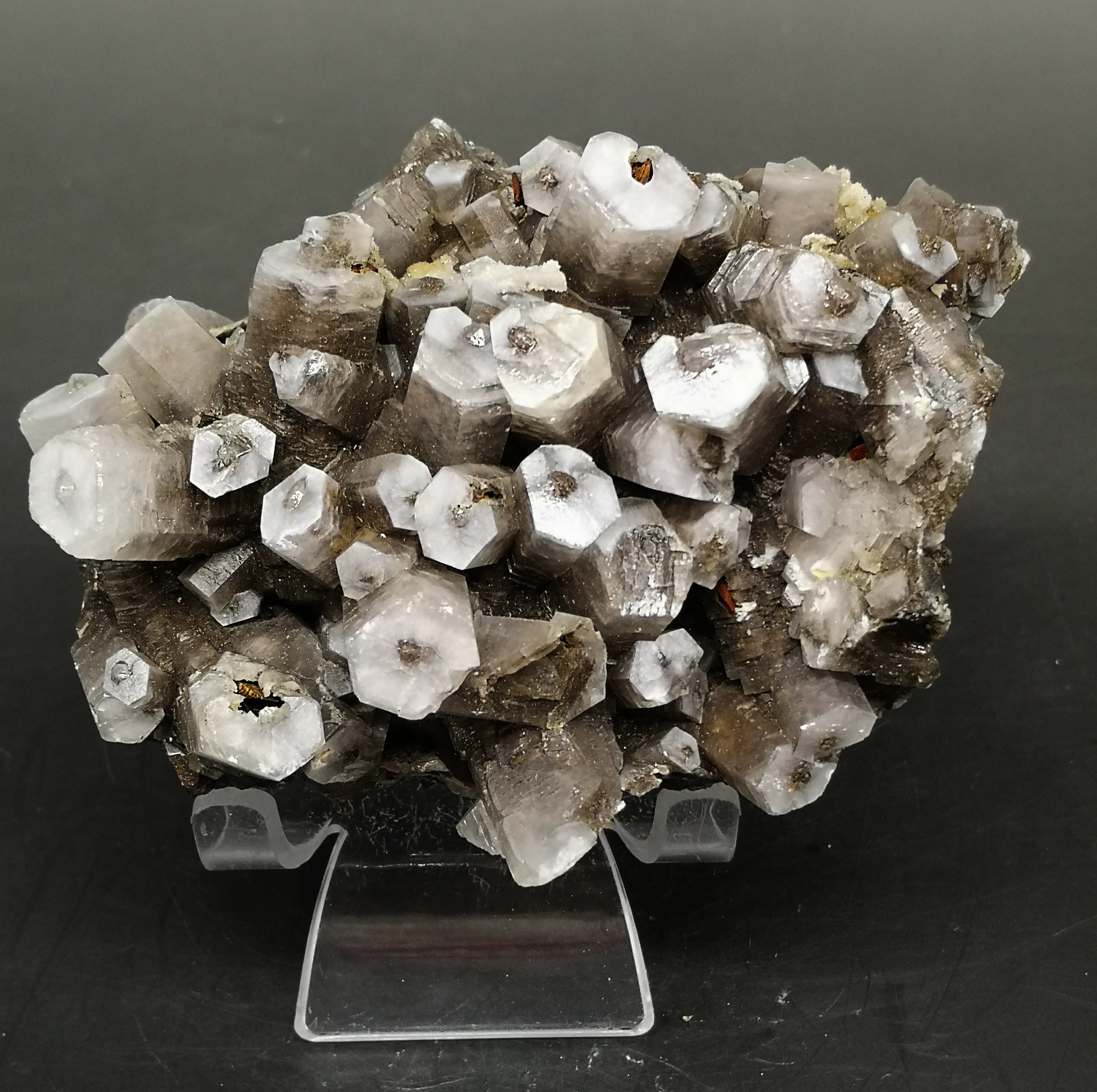 420g Natural fluorescente calcita gris Columnar Calcspar esqueleto ...