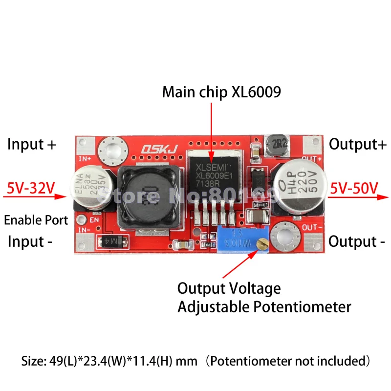 XL6009 DC-DC Buck Boost Converter Module Pinout, Datasheet,, 49% OFF