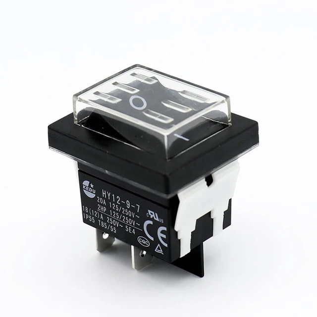 2Pc KEDU HY12 9 7 125/250V 18/12A IP55 T85/55 4Pin Waterproof Rocker ...