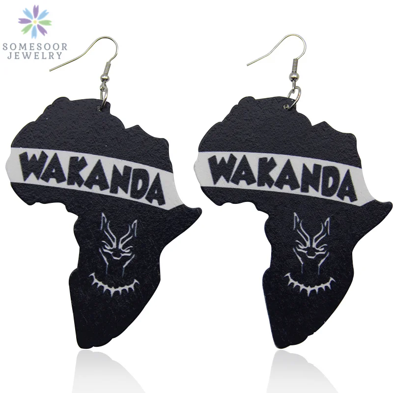 SOMESOOR-WAKANDA-African-Wood-Drop-Earrings-Design-Jewelry-Black-Tribal ...