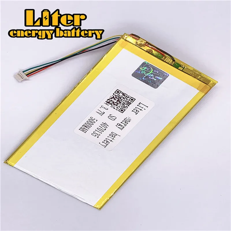 1.0MM 5pin connector Customized 3.7 V 4070135 5000mah Tablet PC battery ...