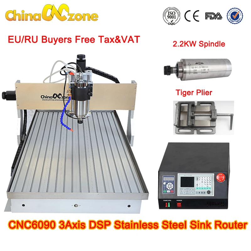 Cnc 6090 4 Axis 2 2kw Cnc Router 6090 Metal 3d Milling Engraving Machine Dsp System Carving Wood