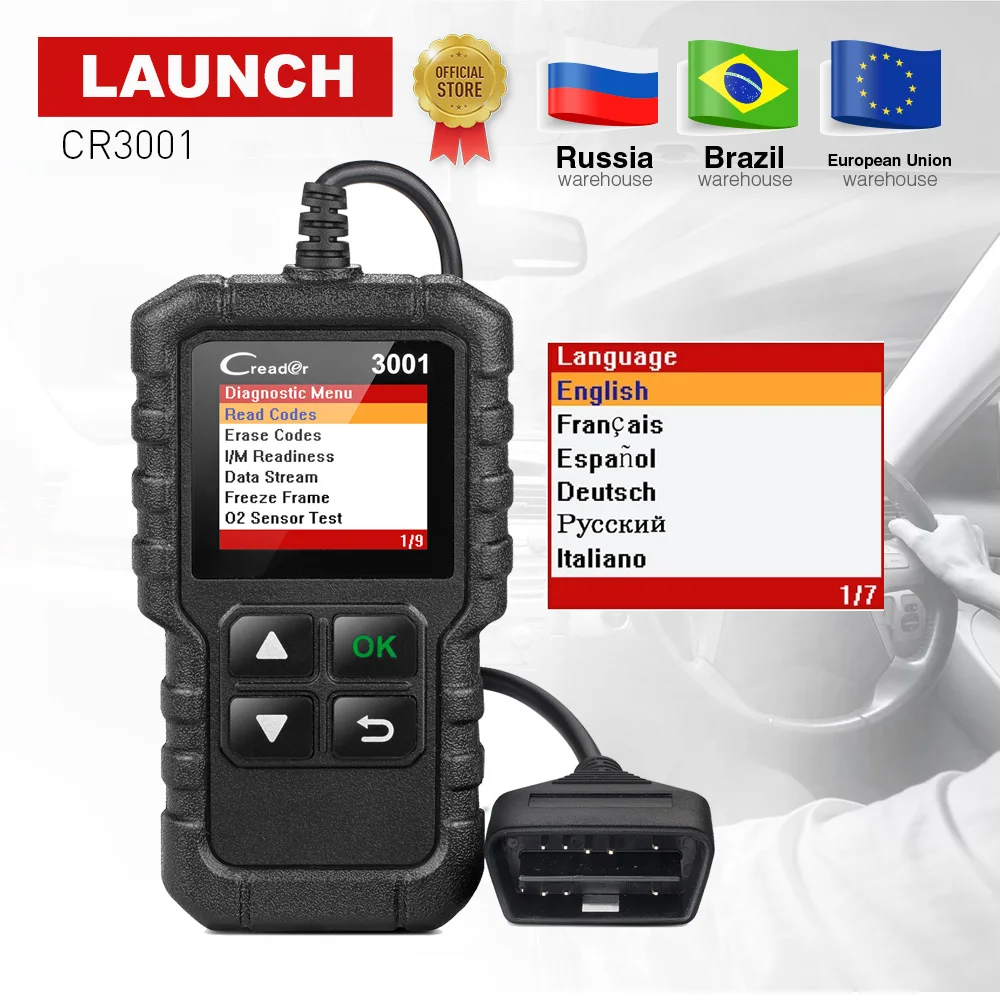 LAUNCH CR3001 Code reader scan Engine for full obd2 function Creader ...
