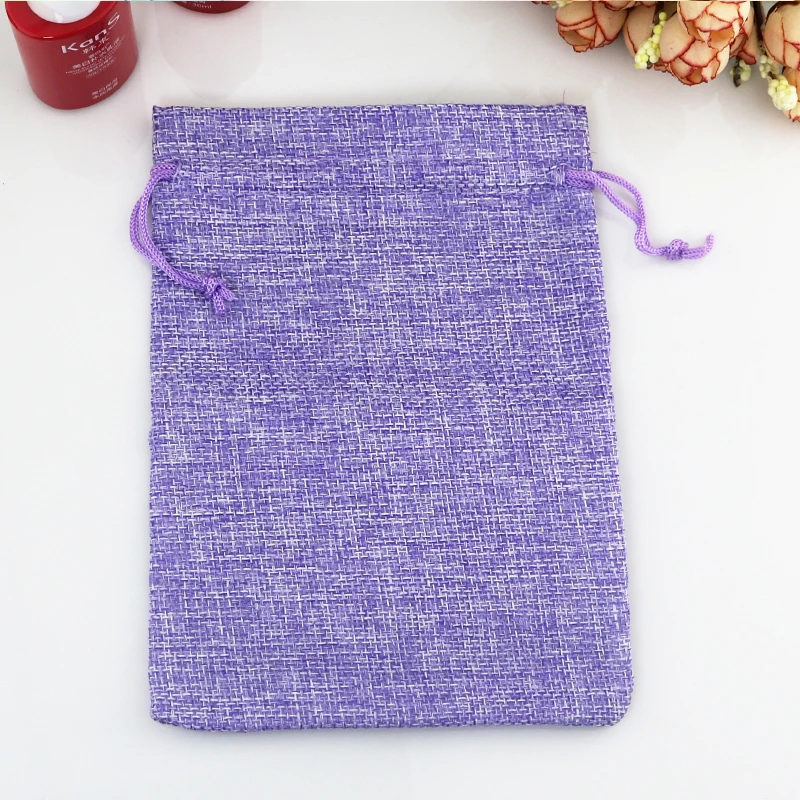 Free Shipping 100pcs 7*9cm Purple Jute Bag Small Gift Bag Incense ...