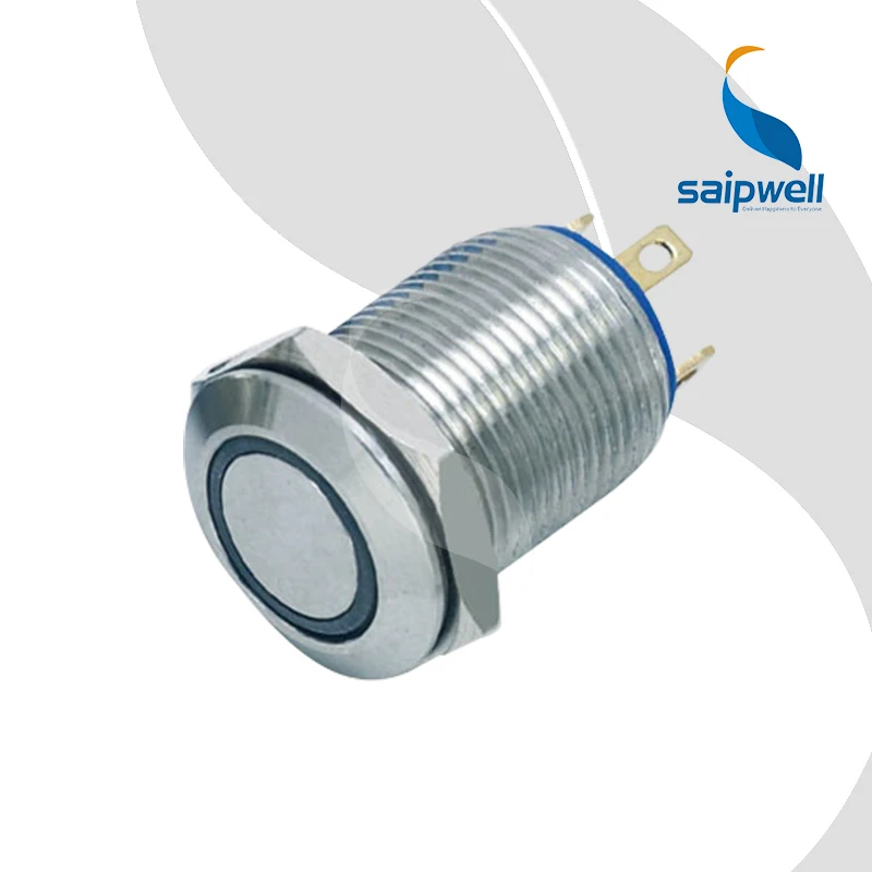 Resetable Type Waterproof IP67 Mini Button Switch / Flat Shape Metal ...