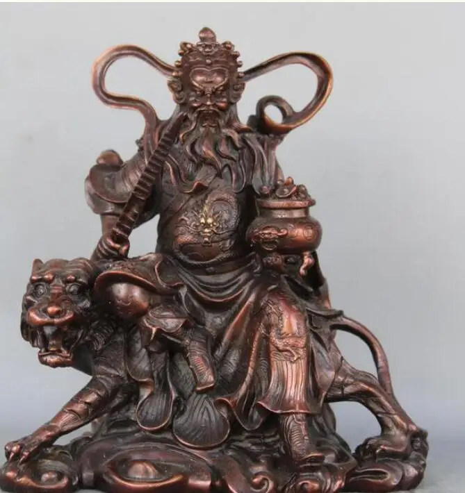 Chinese Myth Pure Copper Dragon Wealth Mammon God Zhao Gong Ming Ride ...