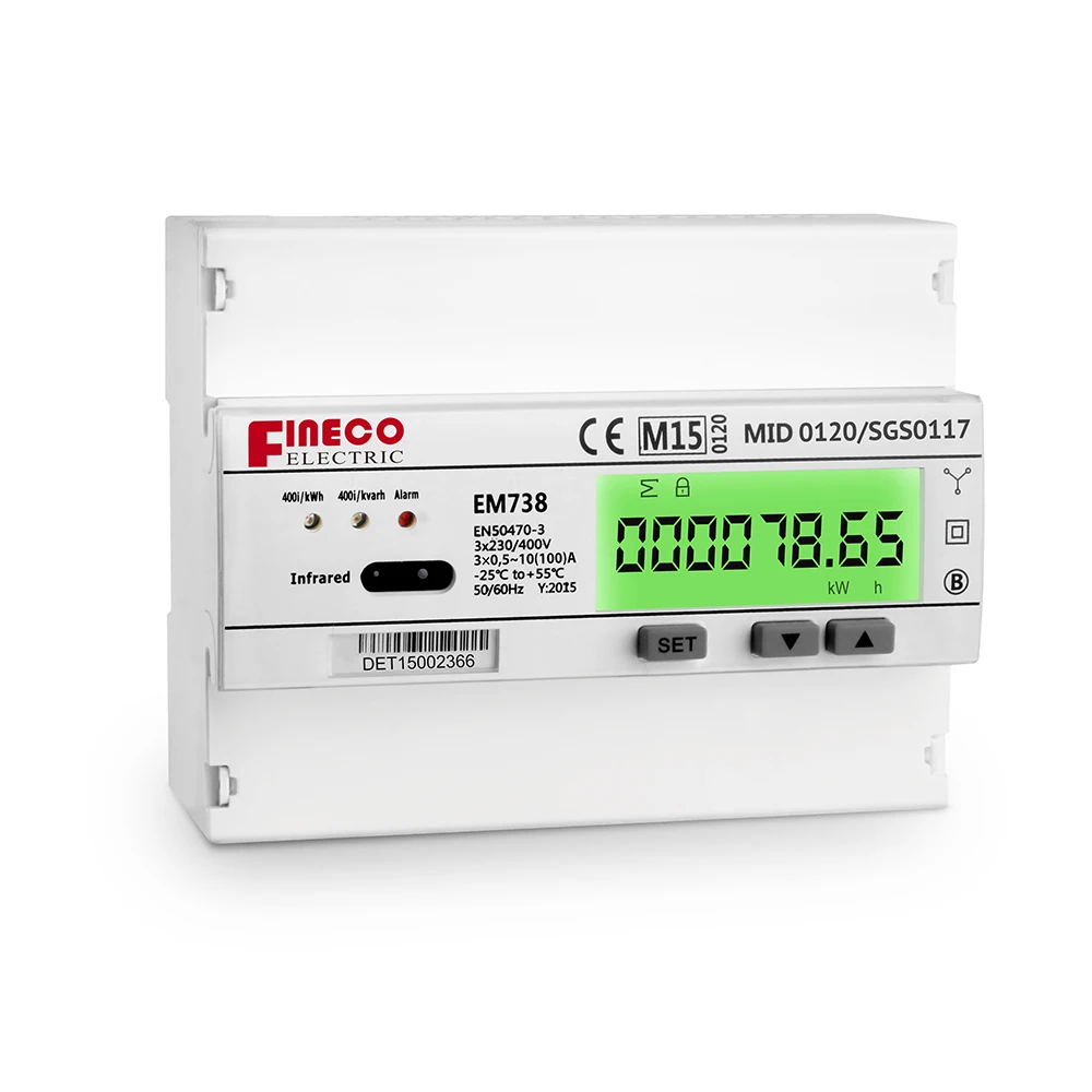EM738 10(100)A solar pv energy meter mid certificated solar power ...